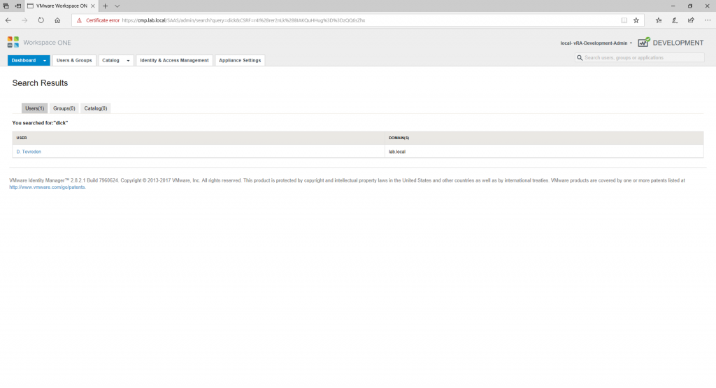 vRealize Automation enabling the VMware Identity Manager GUI | Be ...